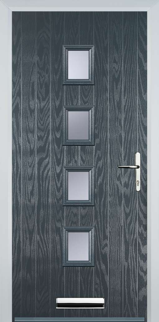 Grey 4 Square Composite Front Door | Flying Doors